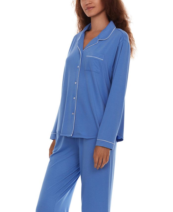 Flora by Flora Nikrooz Women's Annie 2 Piece Notch Long Sleeve Top and ...