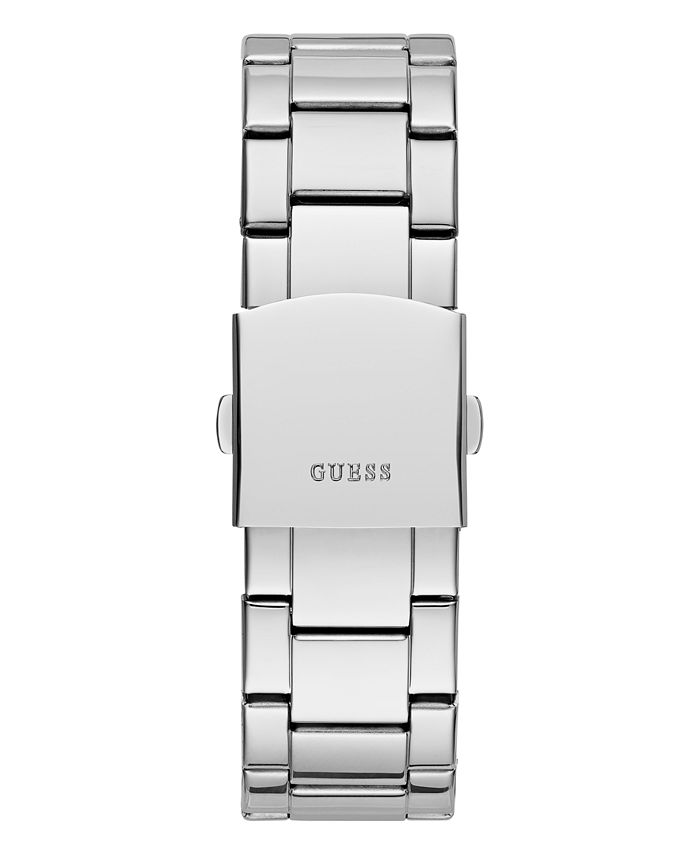 GUESS Men's Multi-Function Silver-Tone Stainless Steel Watch 42mm - Macy's