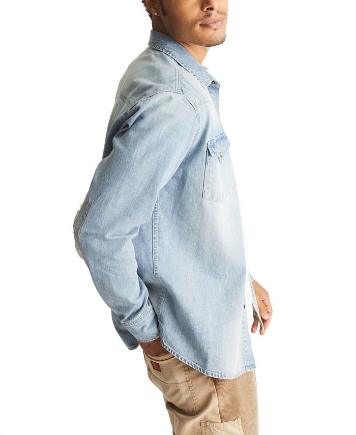 Frye Men's Western Vintage-Inspired Long Sleeve Denim Shirt - Macy's