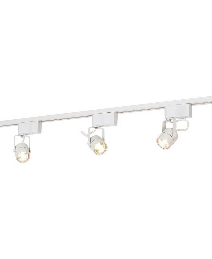 Pro Track 3-Head Wall or Ceiling Track Light Fixture Kit Linear Spot ...