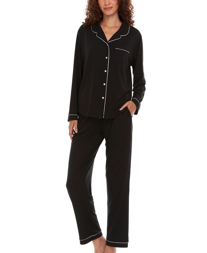 Flora by Flora Nikrooz Women's Annie 2 Piece Notch Long Sleeve Top and ...