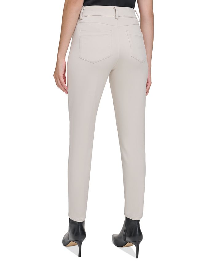 Calvin Klein Women's Slim-Leg Button-Fly Pants - Macy's
