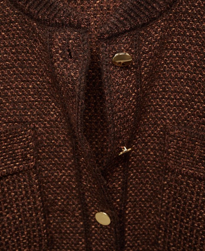 MANGO Women's Pocket Detail Bomber-Style Cardigan - Macy's
