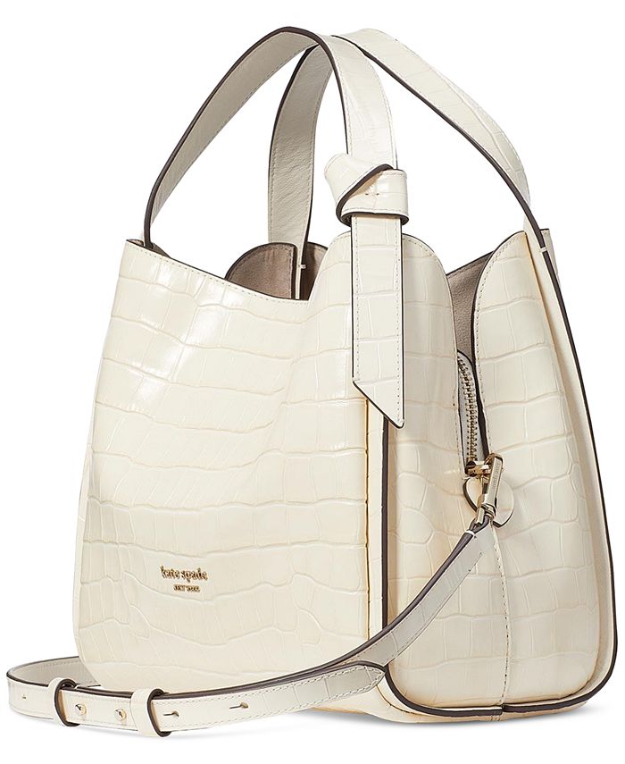 kate spade new york Knott Croc Embossed Leather Small Crossbody Tote ...