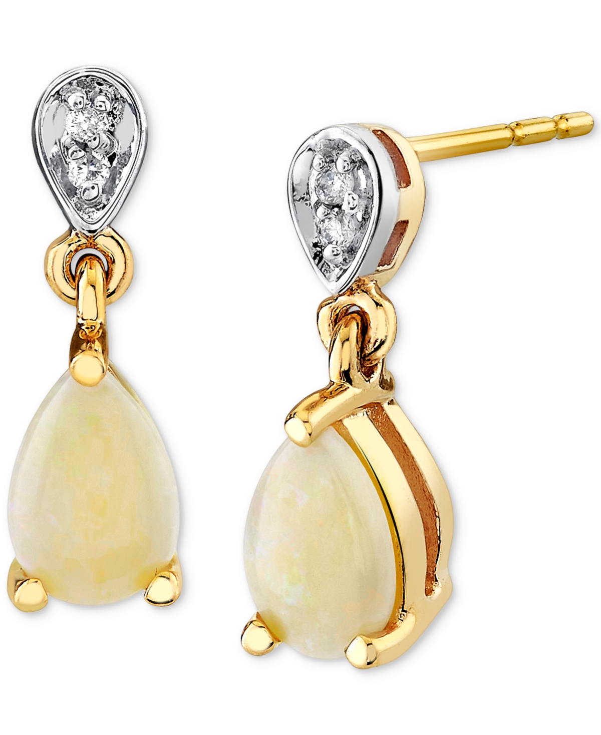 Click here for Opal (3/8 ct. t.w.) & Diamond Accent Drop Earrings... prices