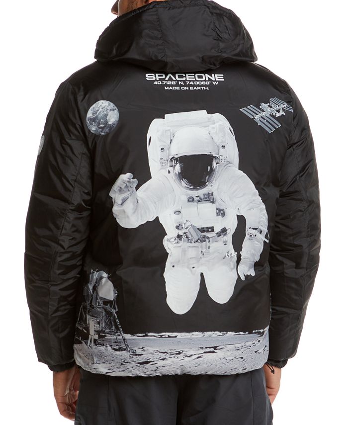 Space One Men's NASA-Inspired Reversible Two-in-One Puffer Jacket with ...