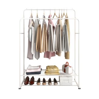 Simplie Fun Garment Rack Freestanding Hanger Double Rods Multi ...