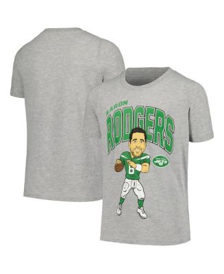 Big Boys Outerstuff Aaron Rodgers Heather Gray New York Jets Caricature ...