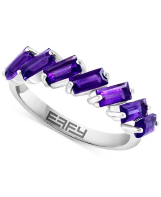 EFFY® Amethyst Emerald-Cut Statement Ring (1-1/2 ct. t.w.) in Sterling ...