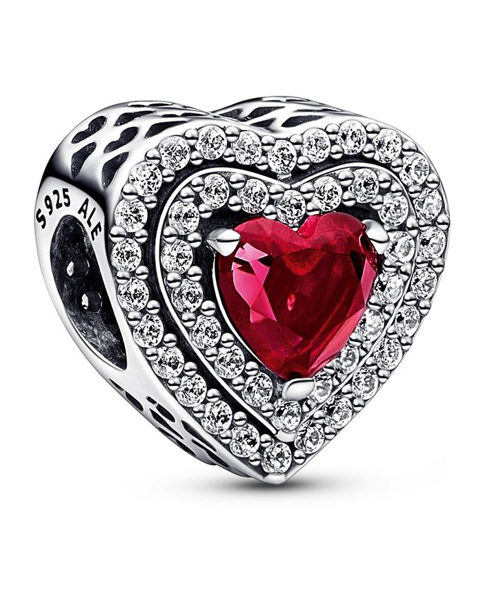 Pandora Mixed Stone Sparkling Levelled Heart Charm - Macy's