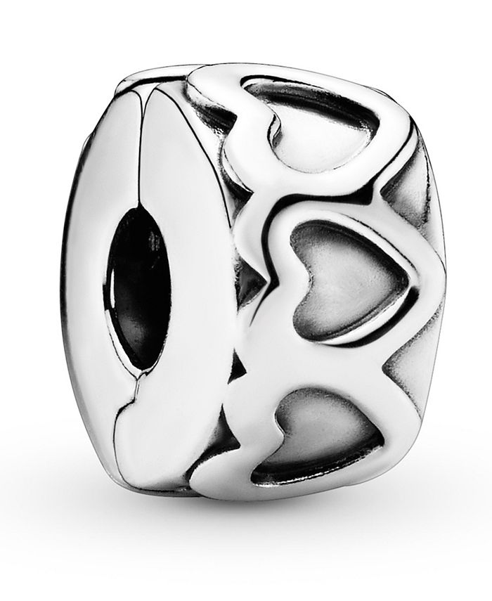 Pandora Sterling Silver Band of Hearts Clip Charm - Macy's