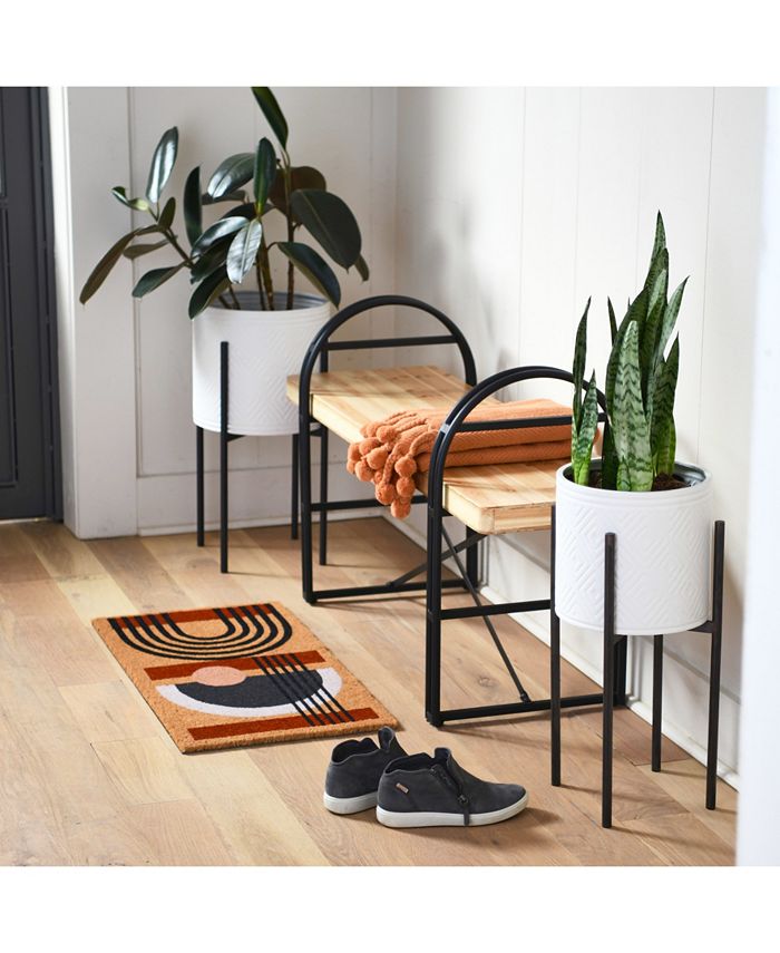 Storied Home Modern Boho Embossed Metal Planters with Stands - Macy's