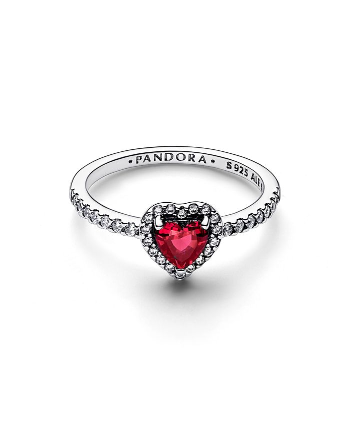 Pandora Crystal Stone Timeless Elevated Red Heart Ring - Macy's