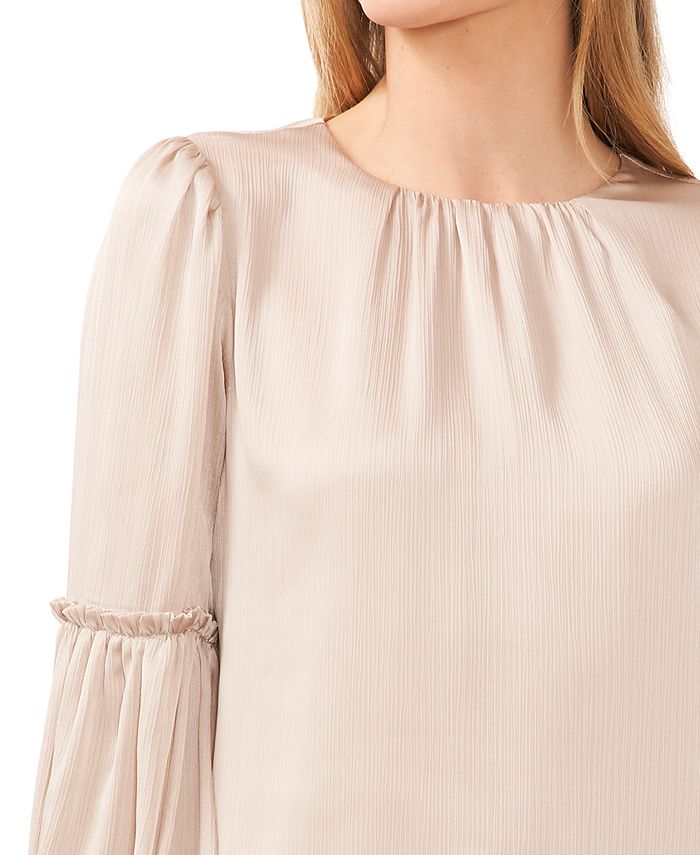 CeCe Women's Ruffled Long-Sleeve Smocked-Cuff Top - Macy's