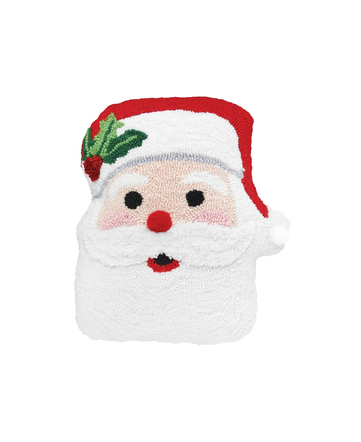 Click here for St. Nick Shaped Hooked Throw Pillow - White prices