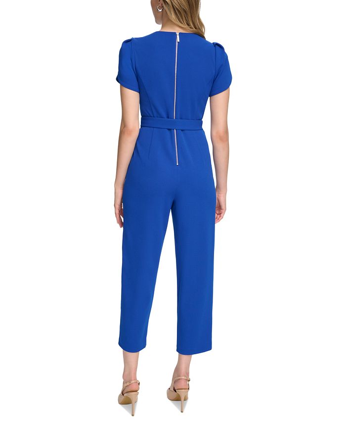 Calvin Klein Women's Tie-Waist Tulip-Sleeve Jumpsuit - Macy's