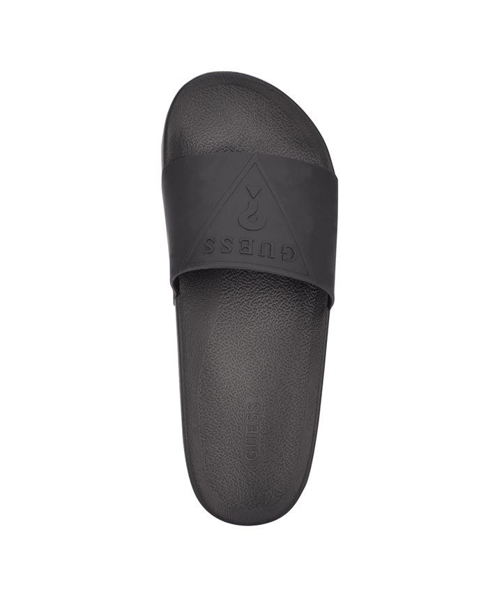 GUESS Men's Estol Triangle Logo Branded Pool Slides - Macy's