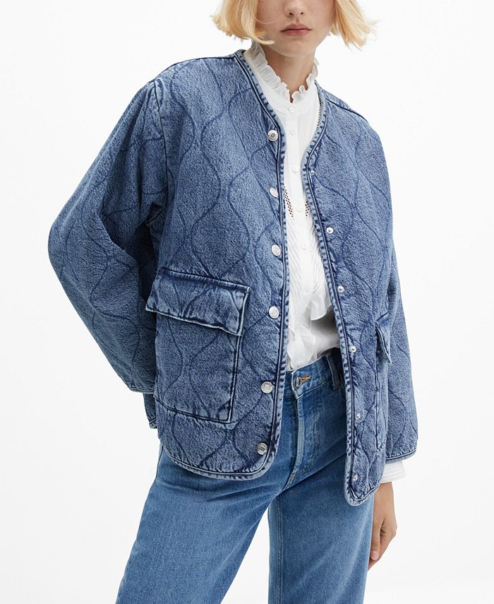 MANGO Women's Decorative Stitching Denim Jacket - Macy's