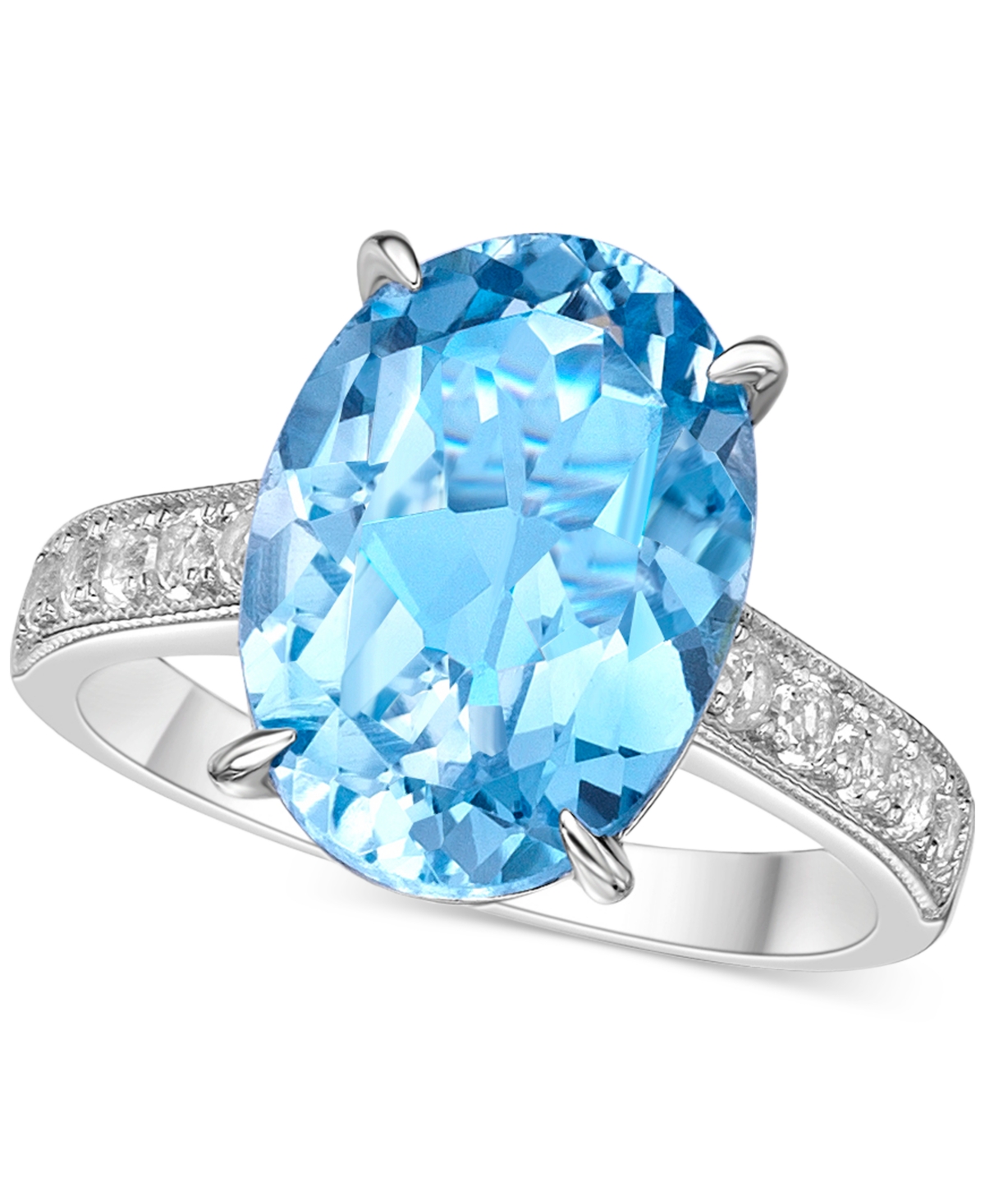 Click here for Gemstone & White Topaz (1 ct. t.w. ) Oval Ring in... prices