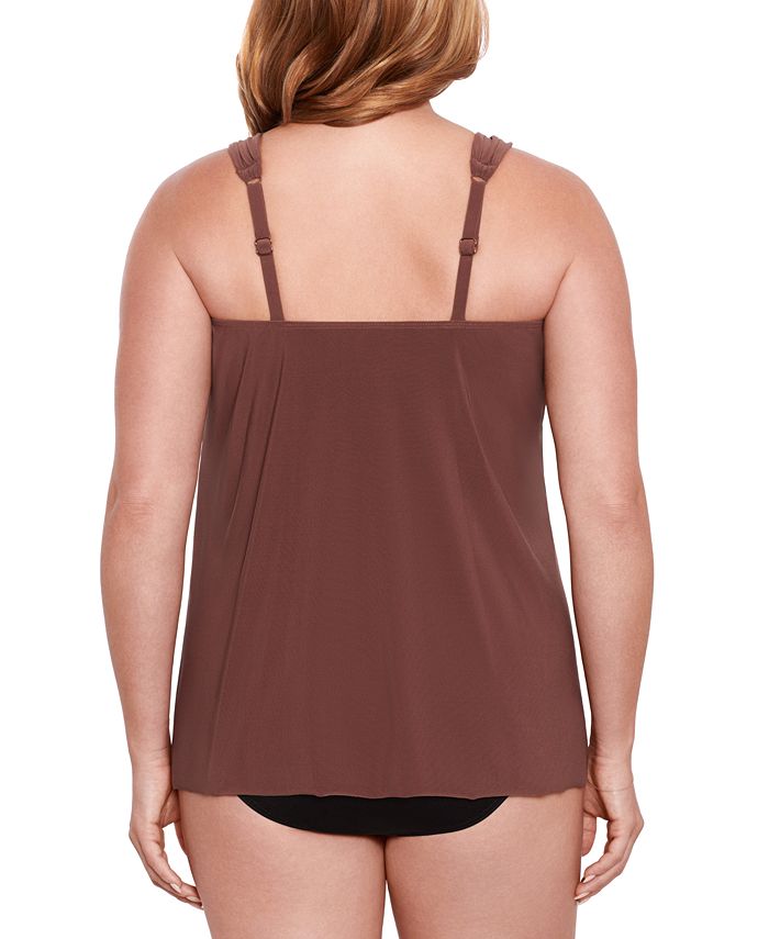Miraclesuit Plus Size Draped Tankini Top & Bikini Bottoms - Macy's