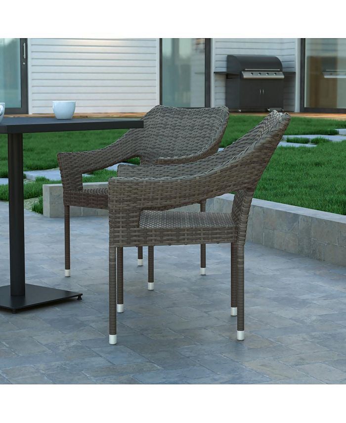 EMMA+OLIVER Embry All-Weather Indoor/Outdoor Stacking Patio Dining ...
