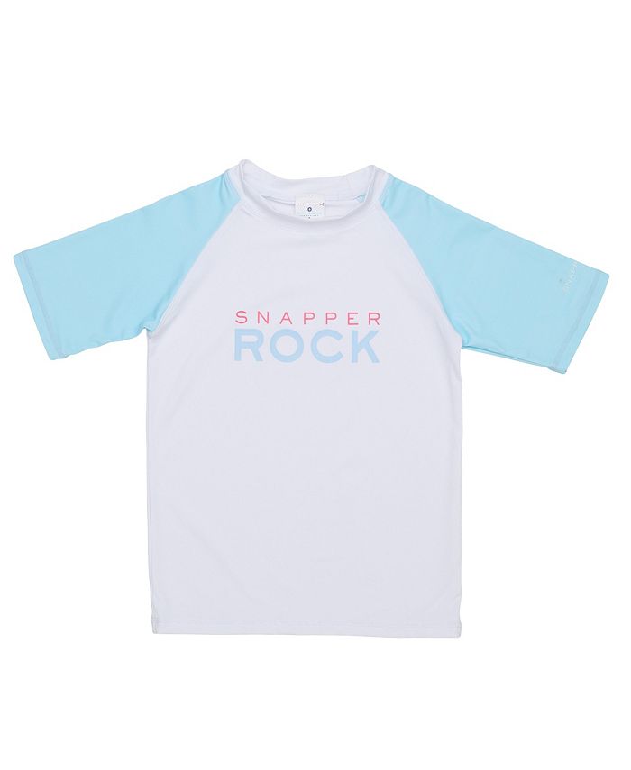 Snapper Rock Lt Blue Sleeve Sustainable SS Rash Guard Top - Macy's