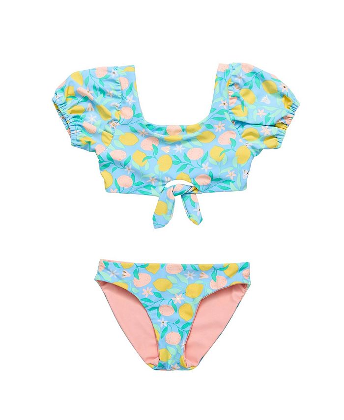 Snapper Rock Toddler, Child Girls Lemon Drops Knot Front Bikini - Macy's