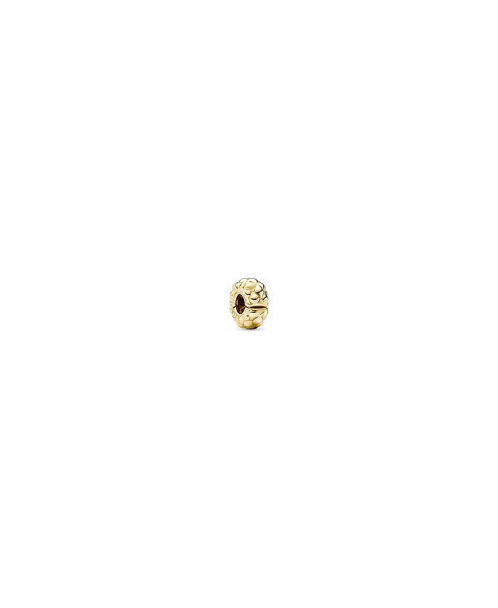 Pandora 14k Gold-Plated Unique Metal Blend Studded Fixed clips charm ...