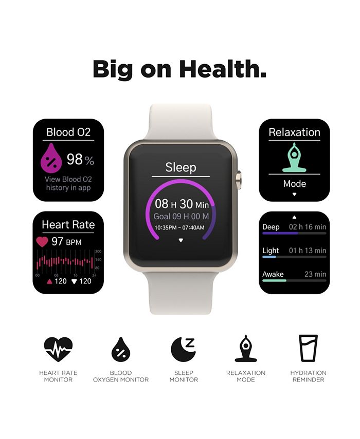 iTouch Air 4 Unisex Titanium Silicone Strap Smartwatch 41mm - Macy's