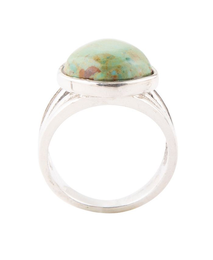 Barse Classy Genuine Turquoise and Sterling Silver Abstract Ring - Macy's