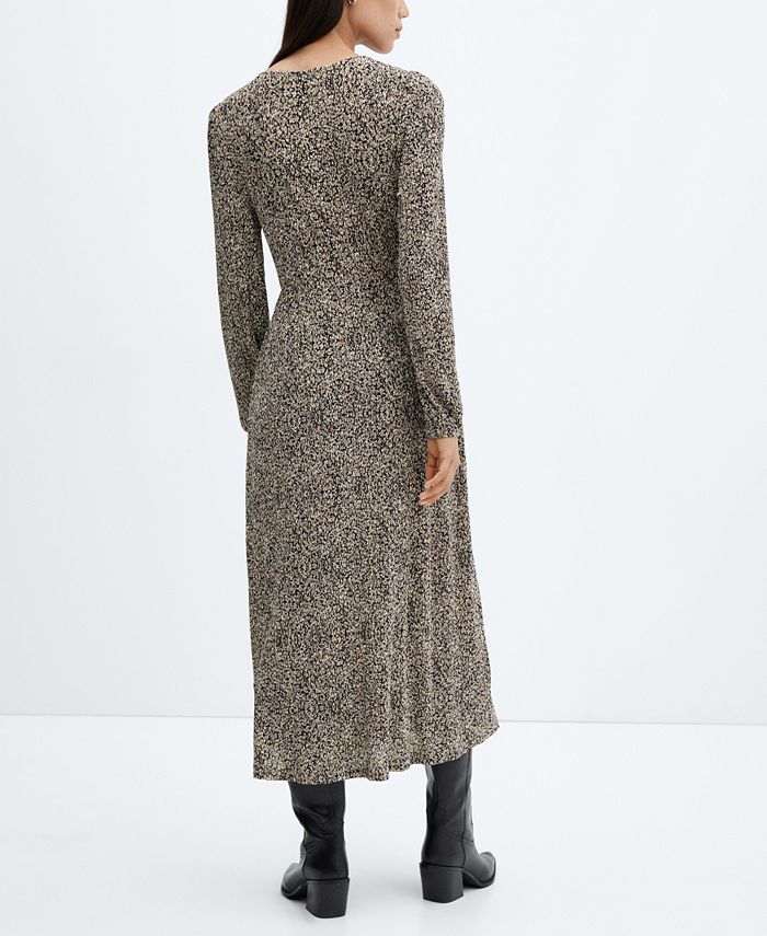 MANGO Women's Flowy Puffed-Sleeve Dress - Macy's