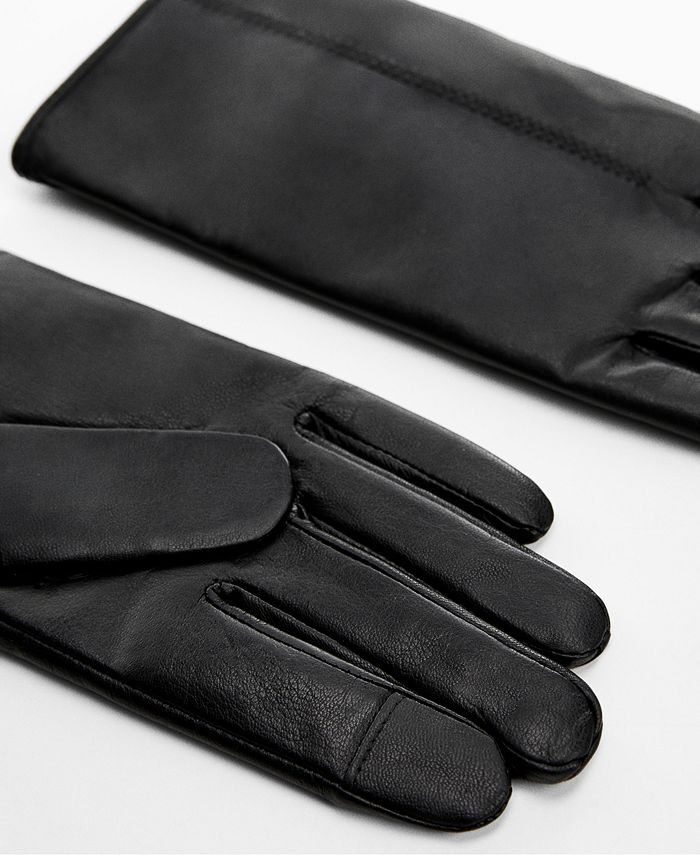 MANGO Women's Leather Gloves - Macy's