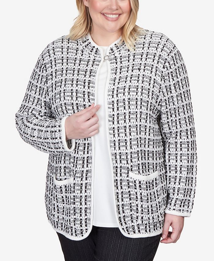 Alfred Dunner Plus Size World Traveler Knit Texture Jacket with ...