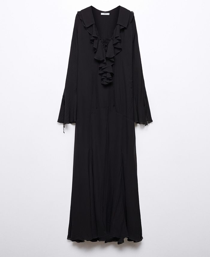 MANGO Women's Chiffon Ruffle Dress - Macy's