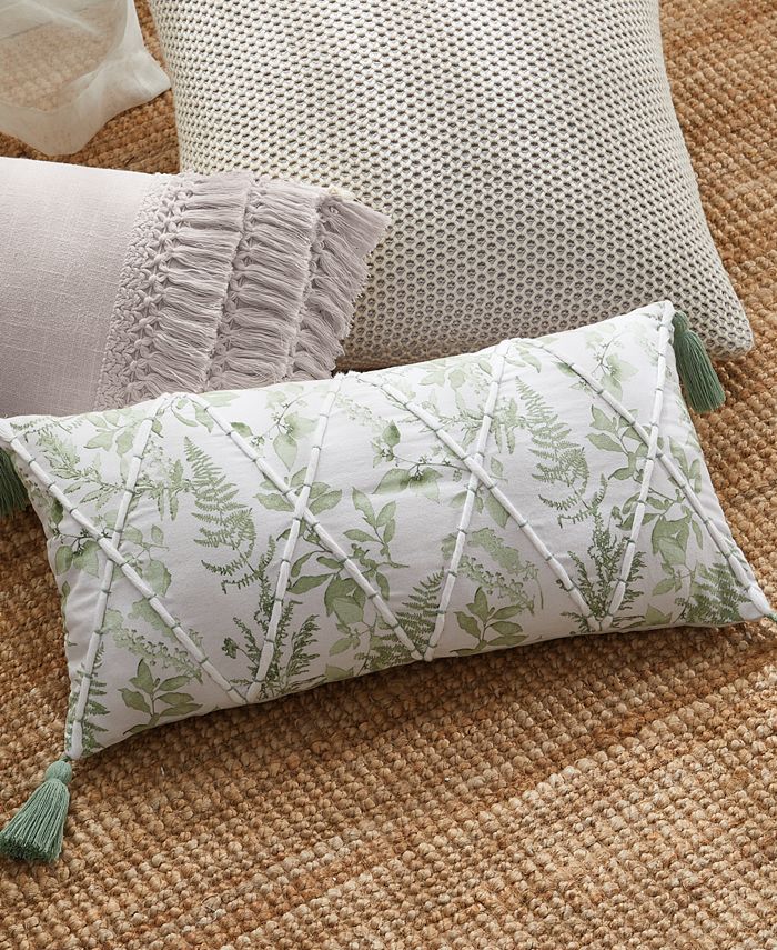 Peri Home Botanical Fern Decorative Pillow, 11" X 22" - Macy's