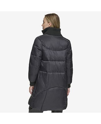 Andrew Marc Pavia Quilted Faux Down Coat - Macy's