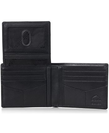 Alpine Swiss RFID Mens Wallet Deluxe Capacity Passcase Bifold Two Bill ...