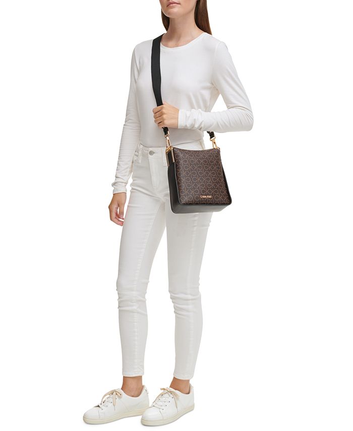 Calvin Klein Fay Small Adjustable Signature Crossbody with Magnetic Top ...