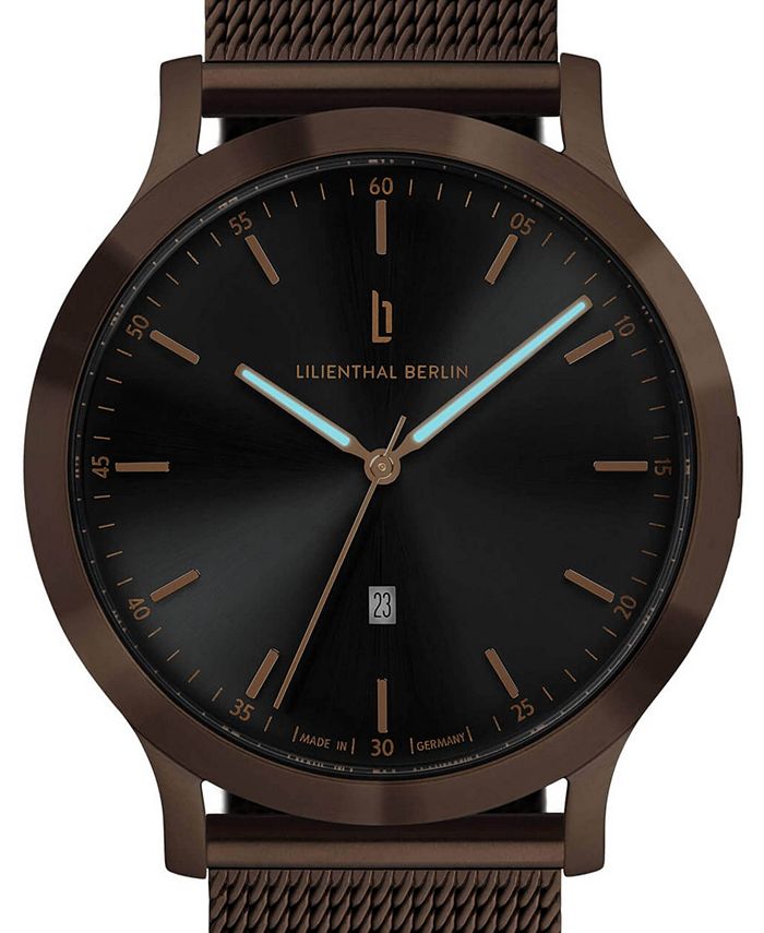 Lilienthal Berlin Men's Huxley Bronze Black Bronze Stainless Steel Mesh ...
