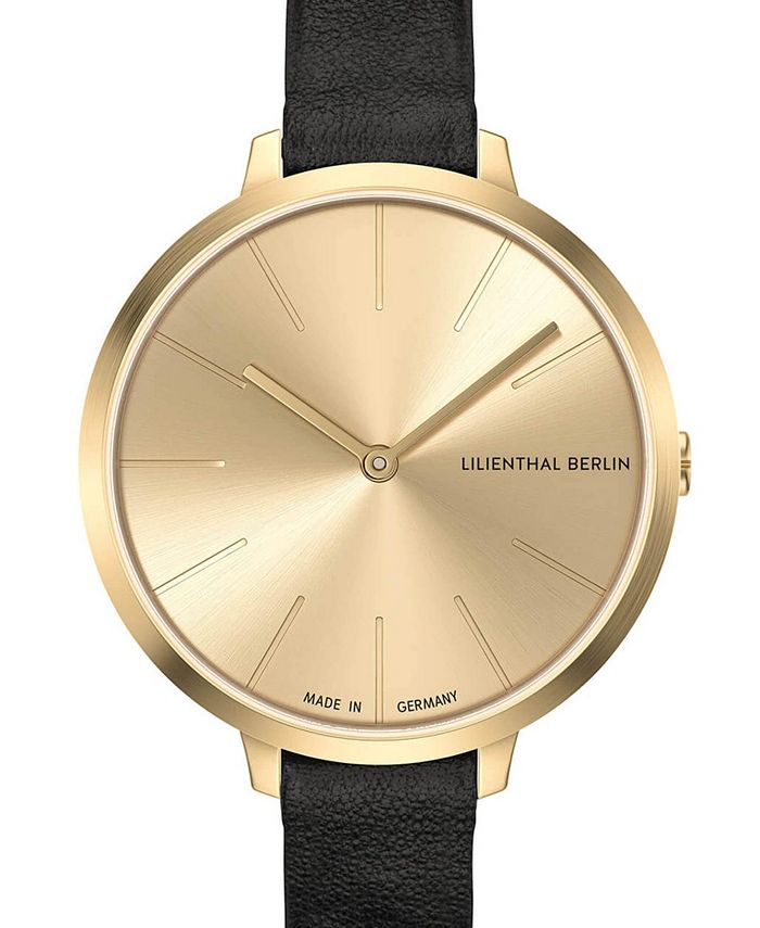 Lilienthal Berlin Women's Rosalux Gold Rush Black Leather Watch 30mm ...