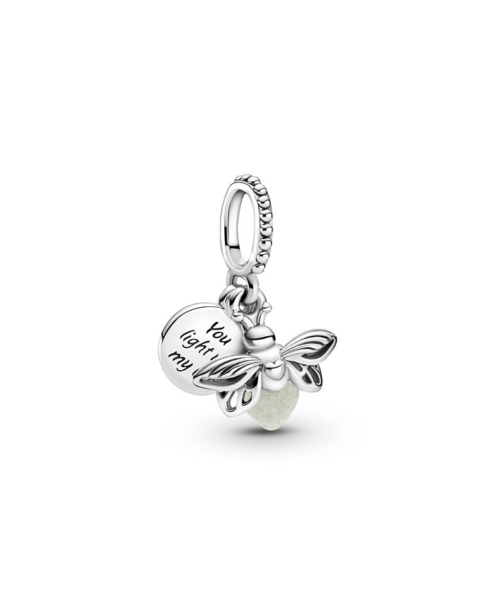 Pandora Sterling Silver Glow-in-the-Dark Firefly Dangle Charm - Macy's