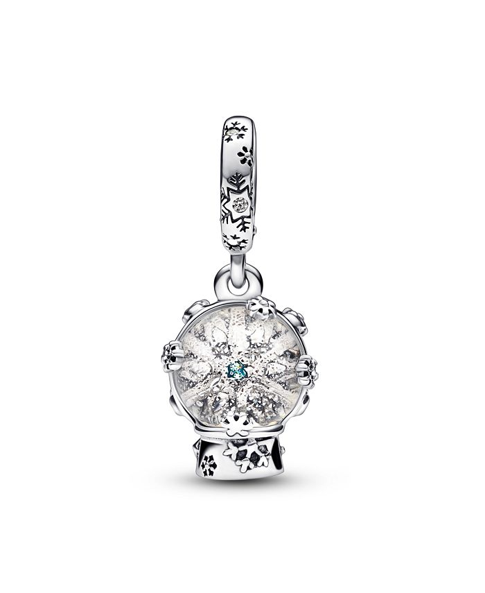 Pandora Cubic Zirconia Snowflake Snow Globe Dangle Charm - Macy's