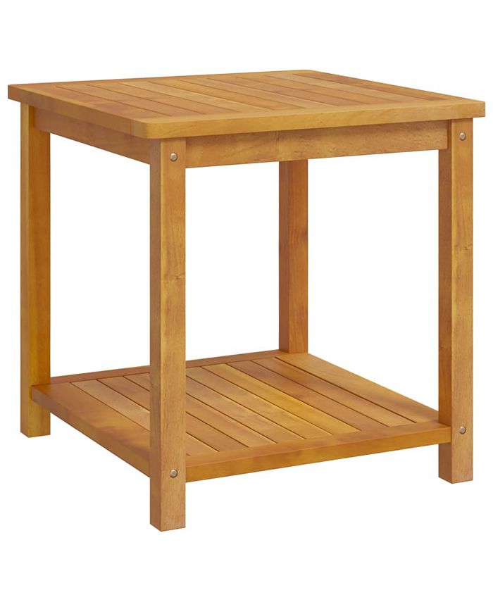 vidaXL Side Table Solid Acacia Wood 17.7"x17.7"x17.7" - Macy's