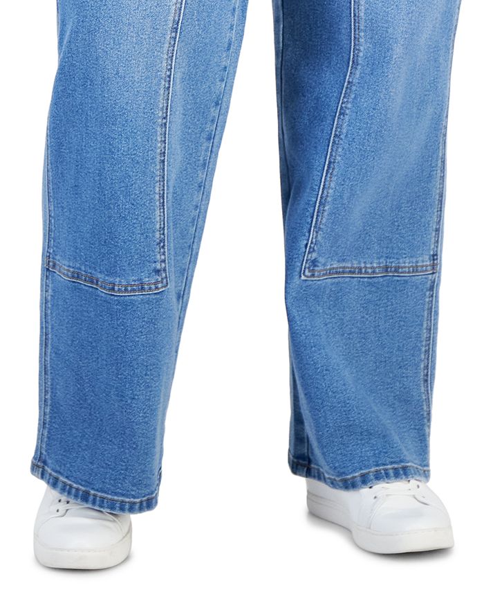 Gogo Jeans Trendy Plus Size Front Seam Straight-Leg Jeans - Macy's