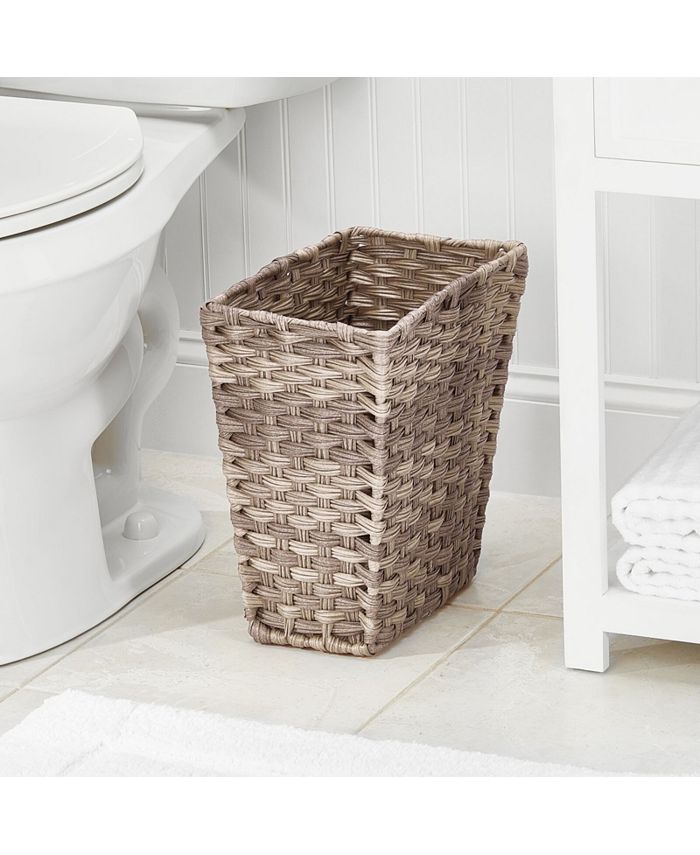 mDesign Woven Rectangle Decorative Garbage Wastebasket Trash Bin - Macy's