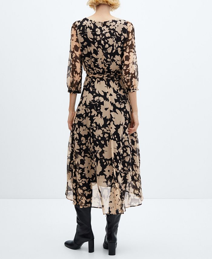 MANGO Women's Flowy Flower Printed Dress - Macy's