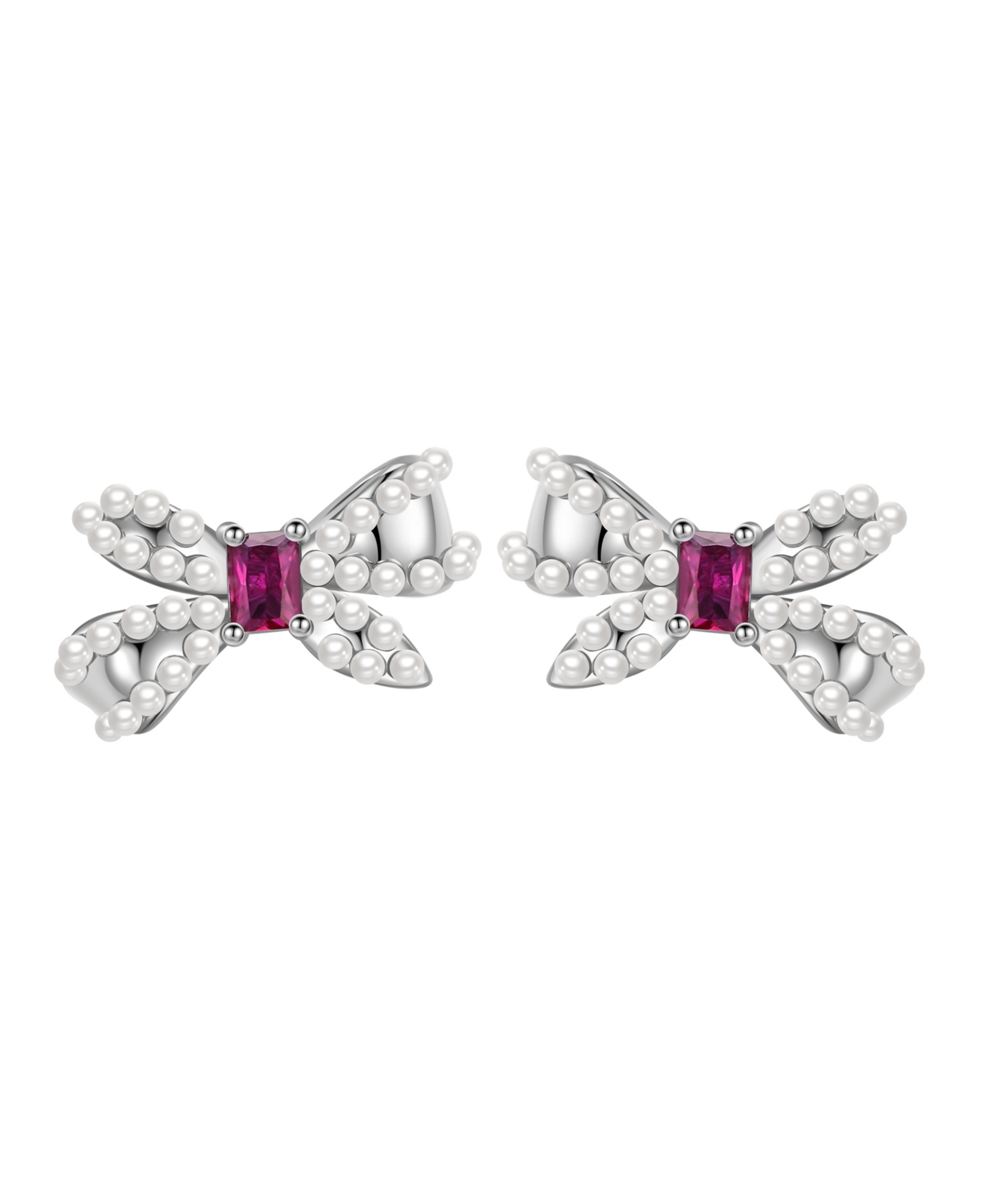 Click here for Macys Imitation Pearl and Cubic Zirconia Bow Stud... prices