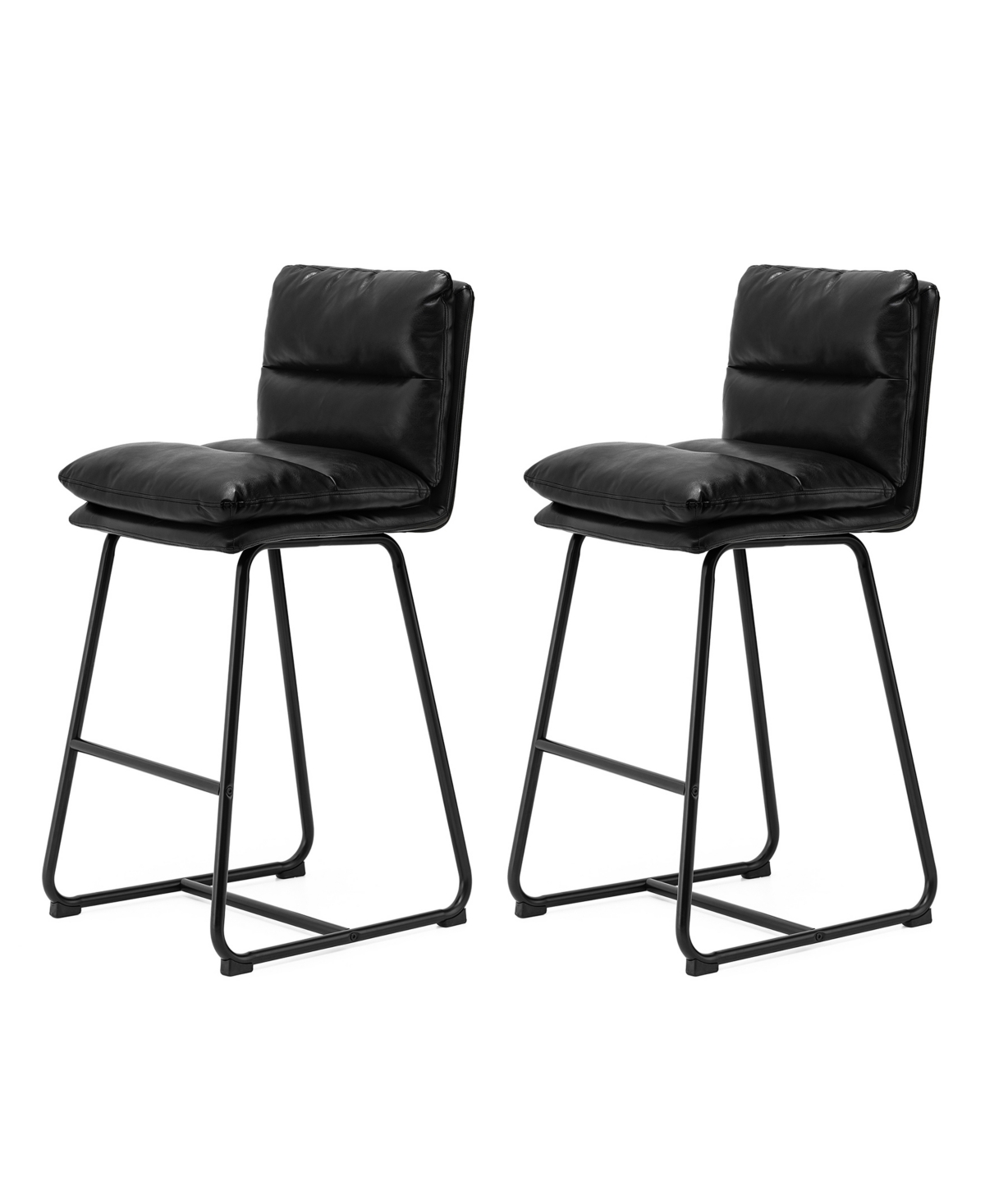 Click here for Glitzhome Set of 2 Leatherette Modern Thick Bar St... prices
