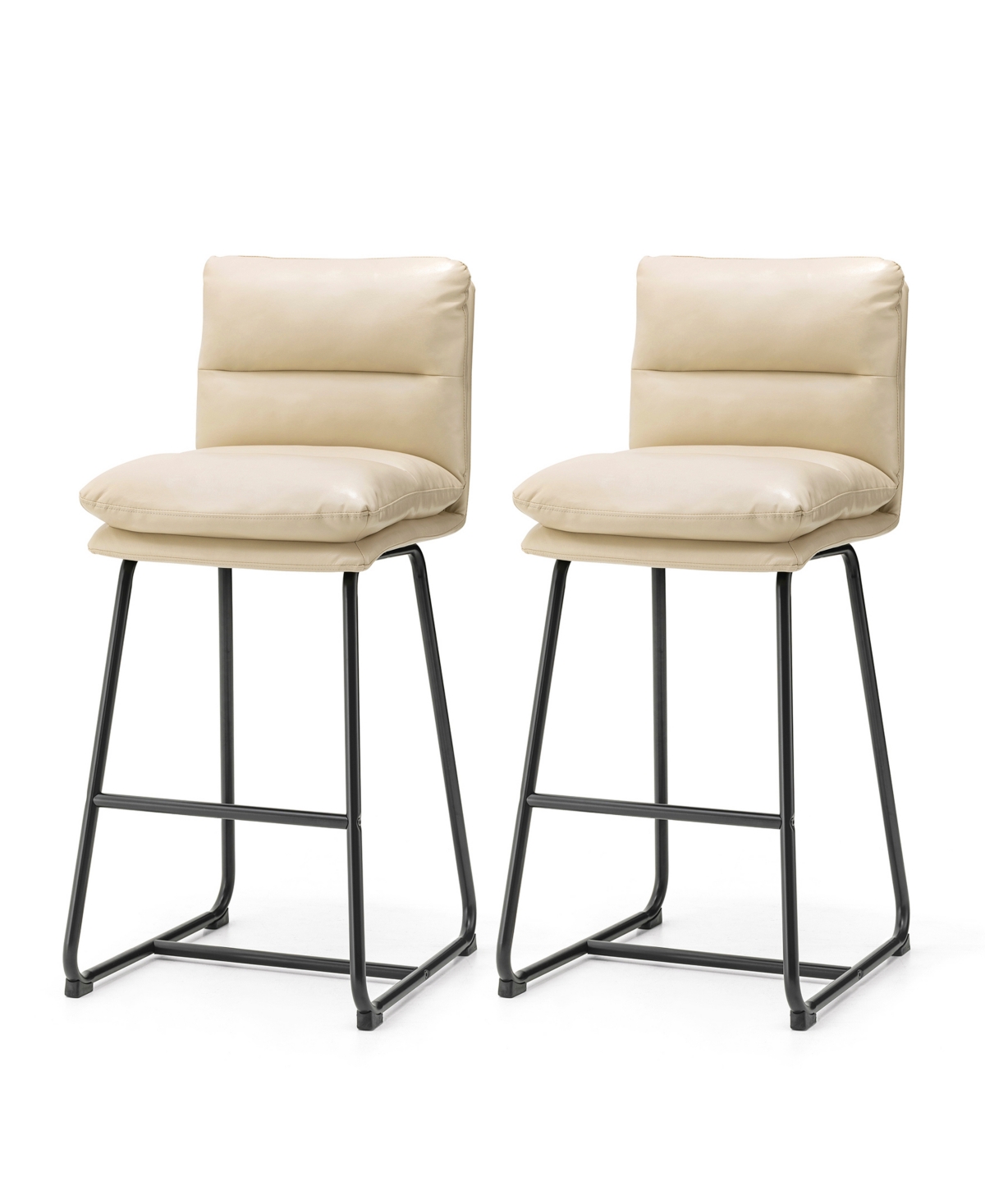 Click here for Glitzhome Set of 2 Leatherette Modern Thick Bar St... prices