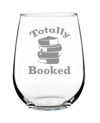 Bevvee Totally Booked Book Lovers Gift Stem Less Wine Glass, 17 oz - Macy's